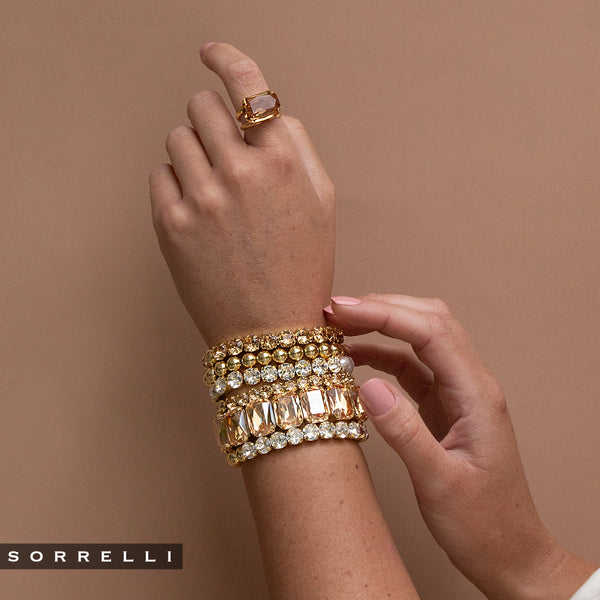 7 Inch Emerald Cut Stretch Bracelet - 4BFF70BGDCH - Sorrelli